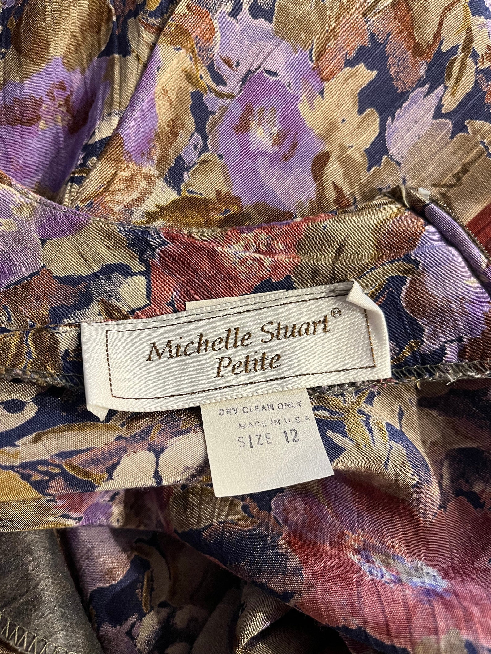 90s 'michelle Stuart' Purple Floral Drop Waist Dress / Large - Etsy