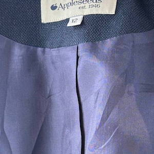 90s 'appleseeds' Navy Blue Knit Rayon Jacket / Large - Etsy