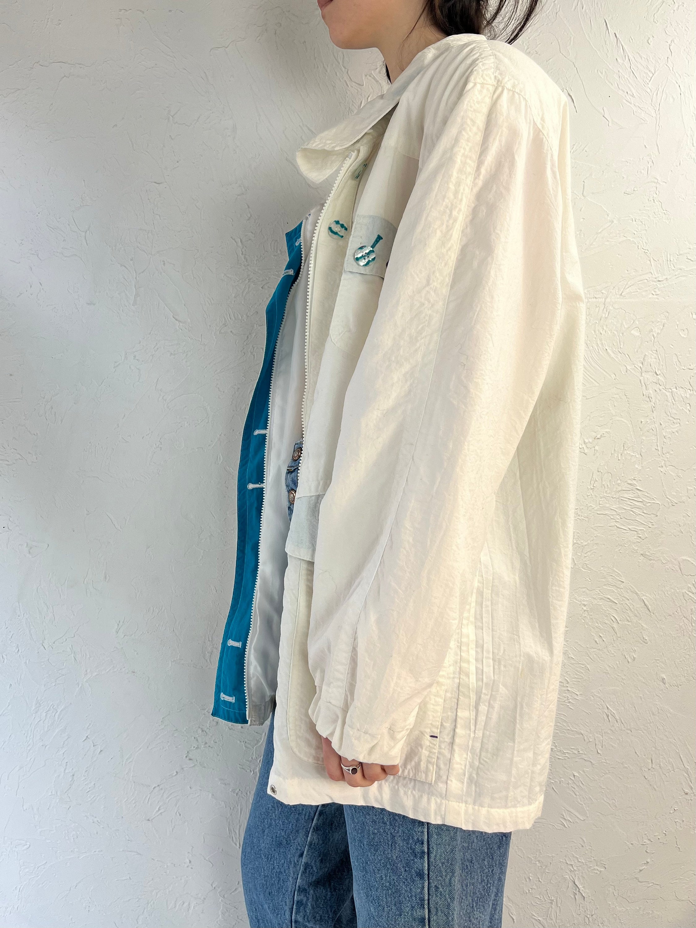 90s 'london Fog' White Nylon Sport Jacket / Medium - Etsy