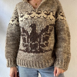 Vintage Hand Knit Eagle Sweater / Small - Etsy