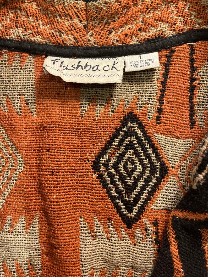 90s 'flashback' Brown Aztec Cotton Tapestry Jacket / - Etsy