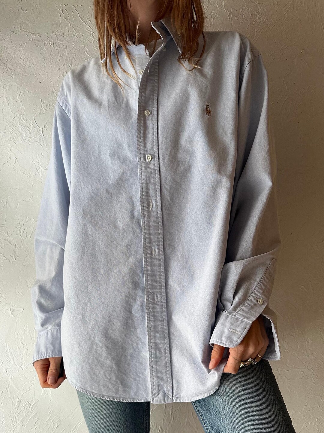 Y2k 'ralph Lauren' Baby Blue Button up Shirt / Small - Etsy