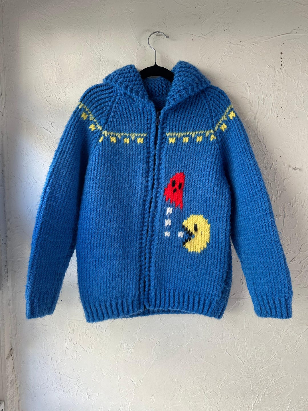 Vintage Hand Knit Kids Pac Man Sweater / 10 - 12 - Etsy