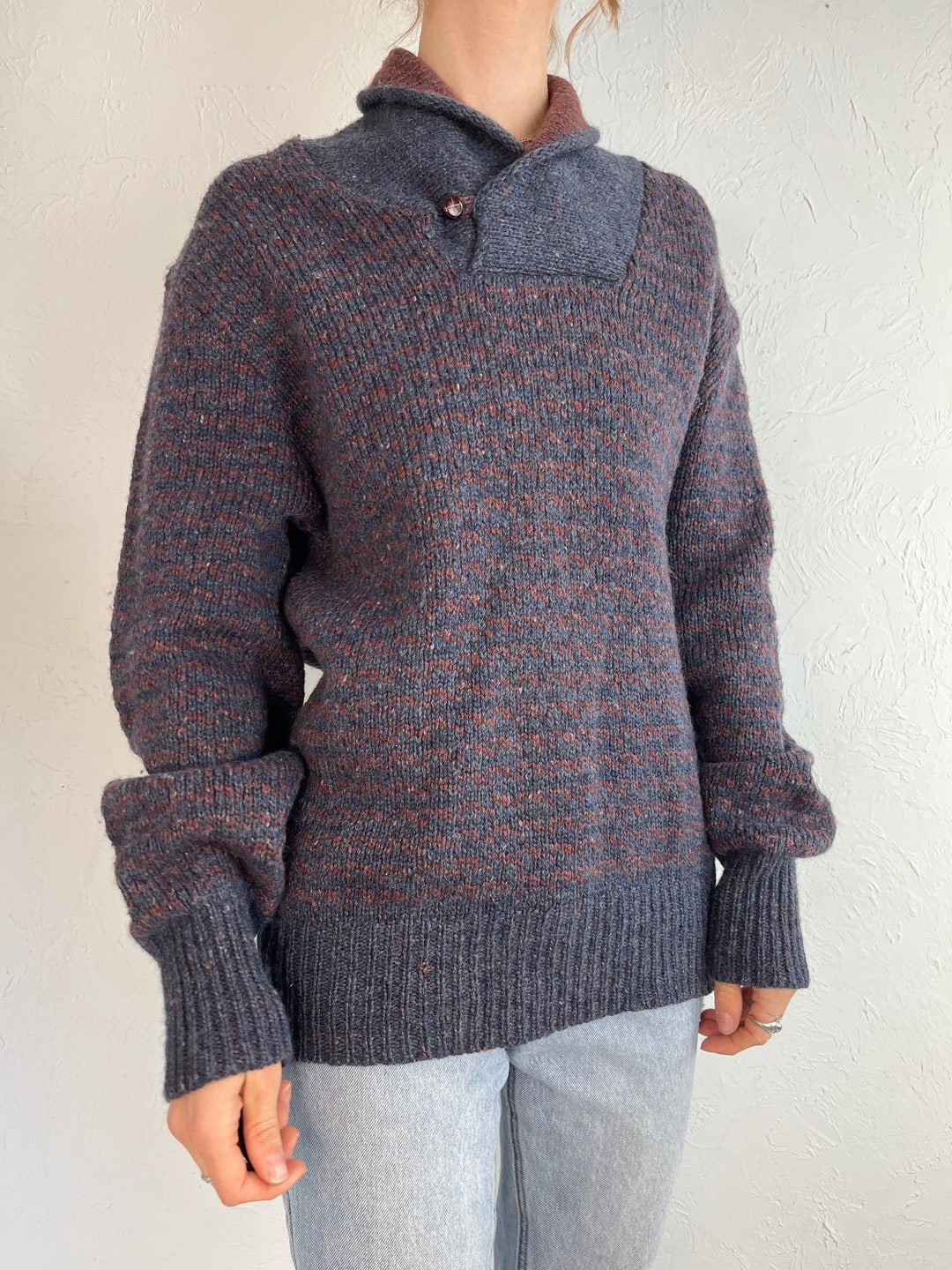 Vintage 'pendleton' Two Tone Wool Pullover Sweater / XL - Etsy