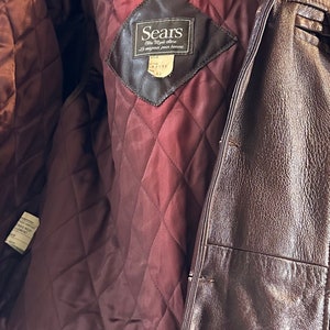 70s 'sears' Burgundy Leather Jacket / Large - Etsy