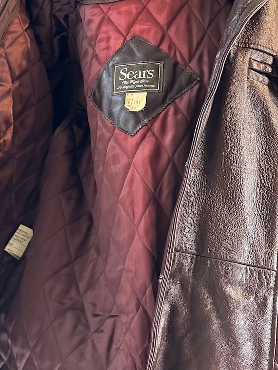 70s 'Sears' Burgundy Leather Jacket / Large - Gem