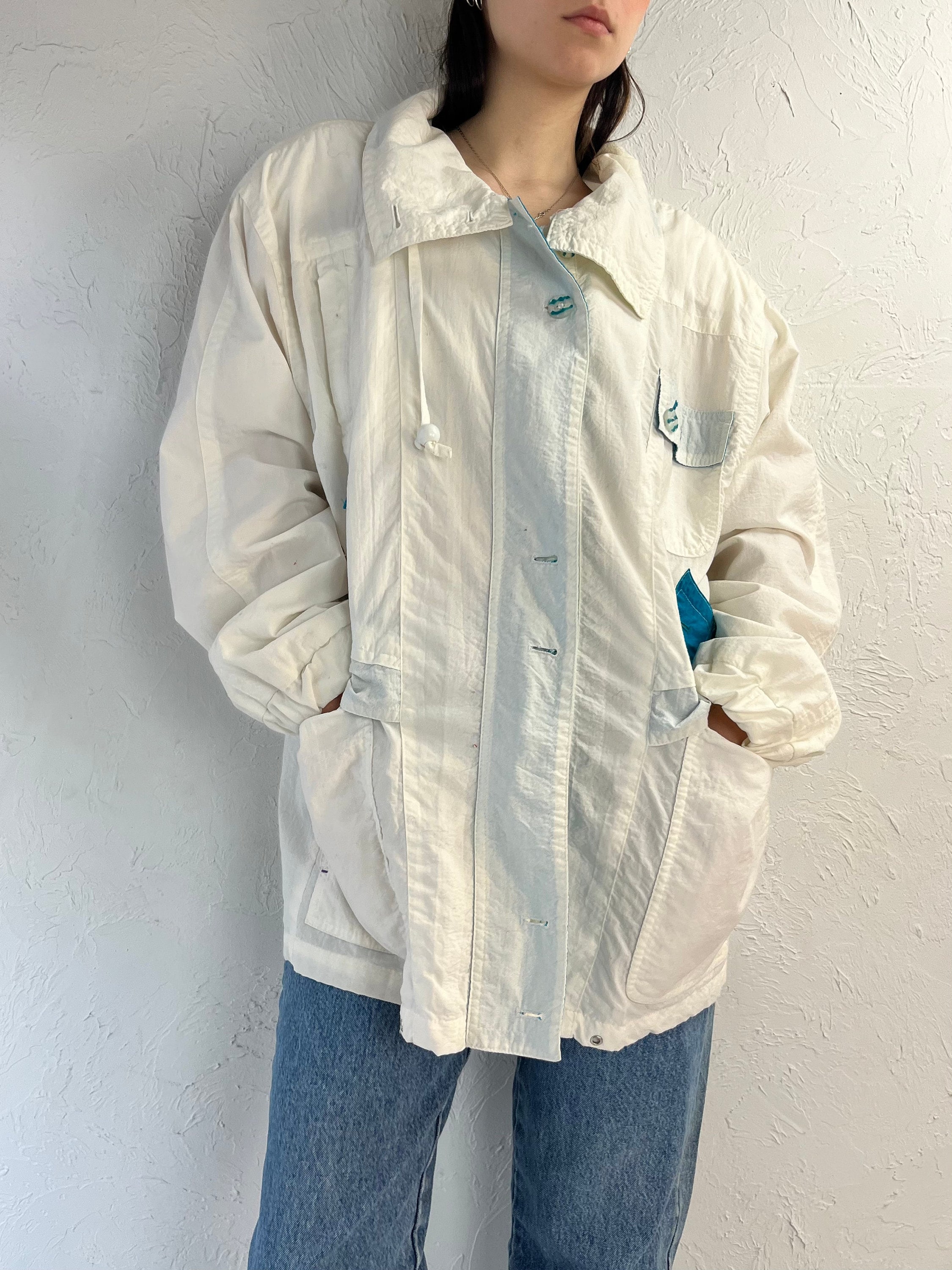 90s 'london Fog' White Nylon Sport Jacket / Medium - Etsy