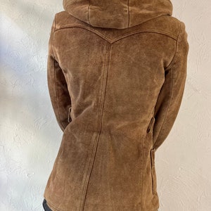 80s 'split End' Hooded Suede Leather Jacket / XS - Etsy