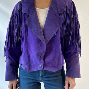 80s 'smart Set' Purple Suede Fringe Jacket / Small - Etsy
