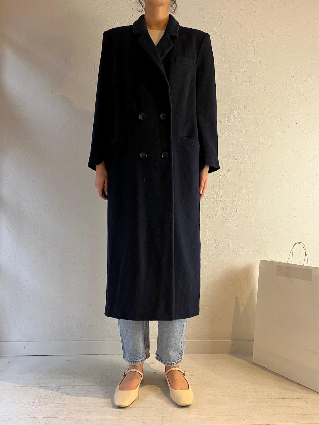 80s ‘kirsten Blake’ Navy Blue Wool Coat / Union Made / Large - Etsy