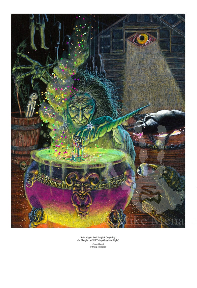 Print Signed/numbered Baba Yaga's Dark Magick Conjuring...the Slaughter ...