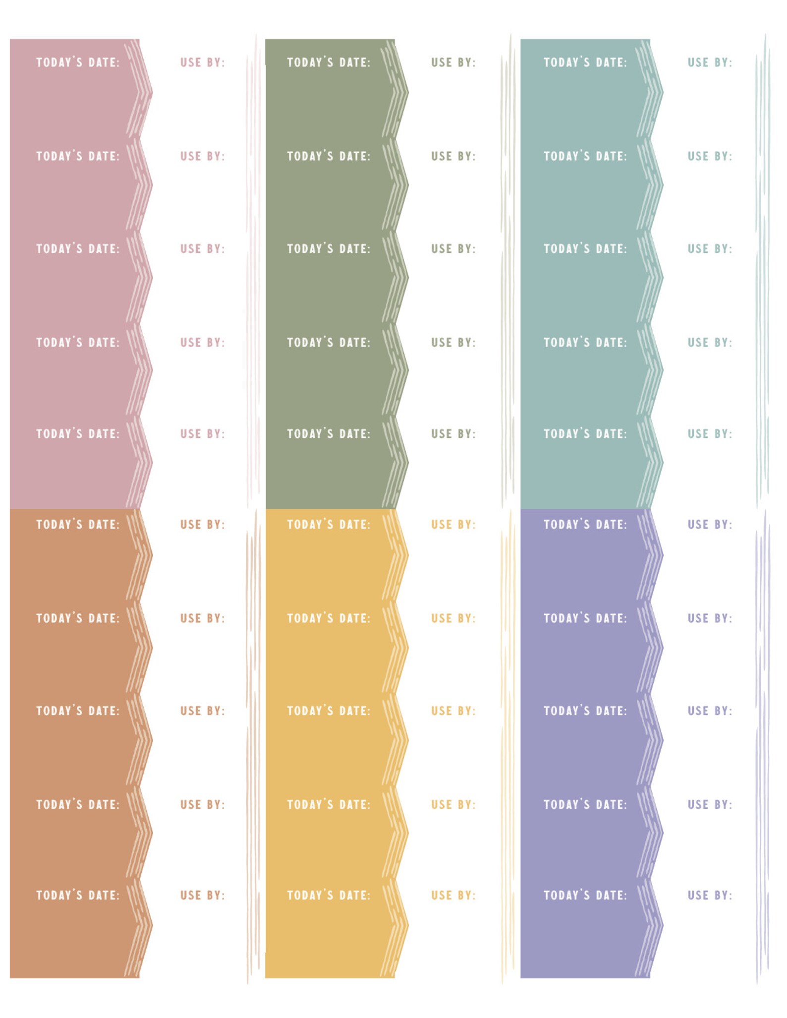 Color-coded Expiration Date Labels – Avery 5160 Template (digital ...