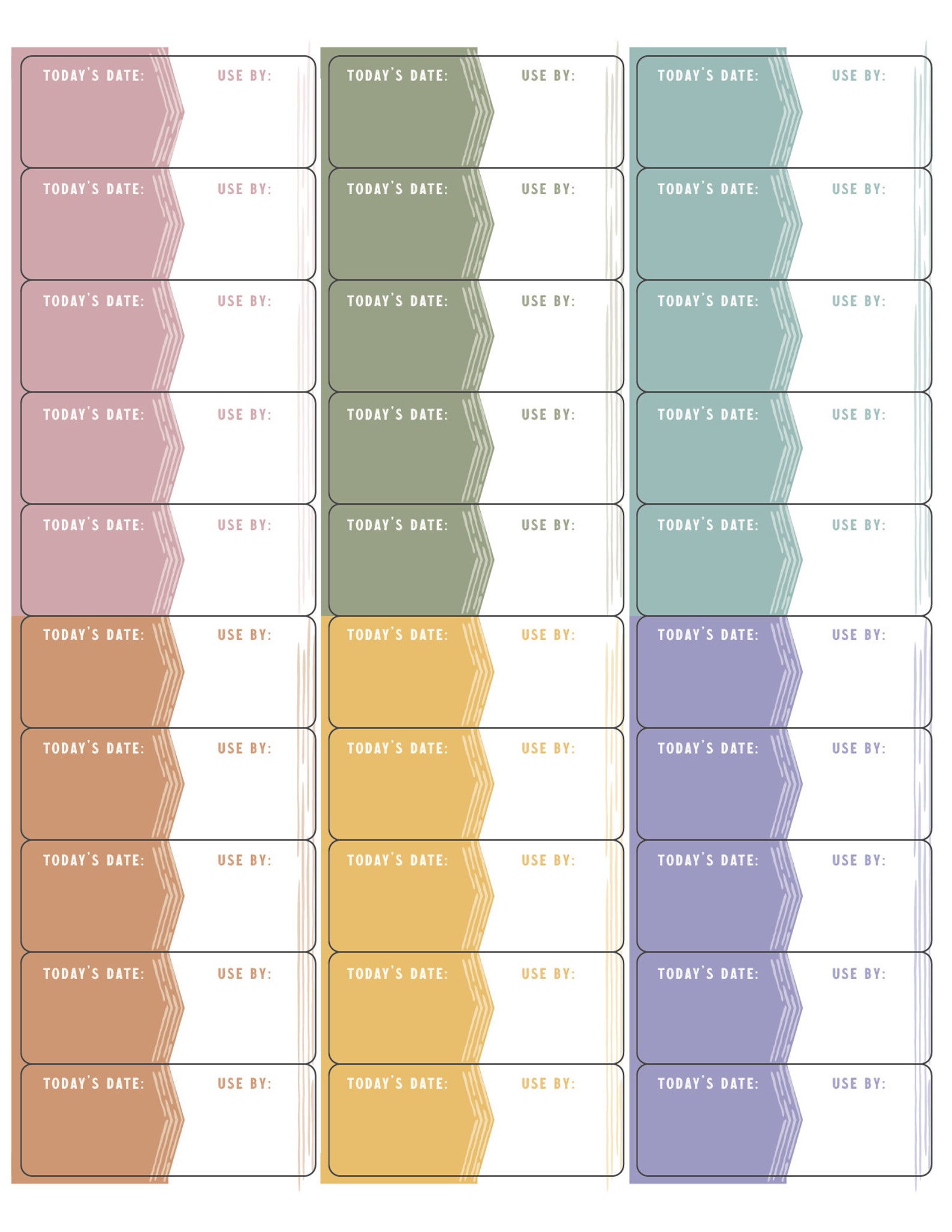 Color-coded Expiration Date Labels – Avery 5160 Template (digital ...