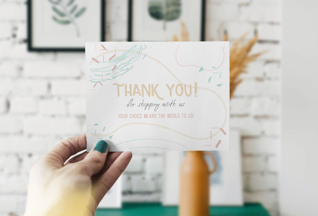 Printable Customer Thank You Cards – Modern Design (digital Download ...