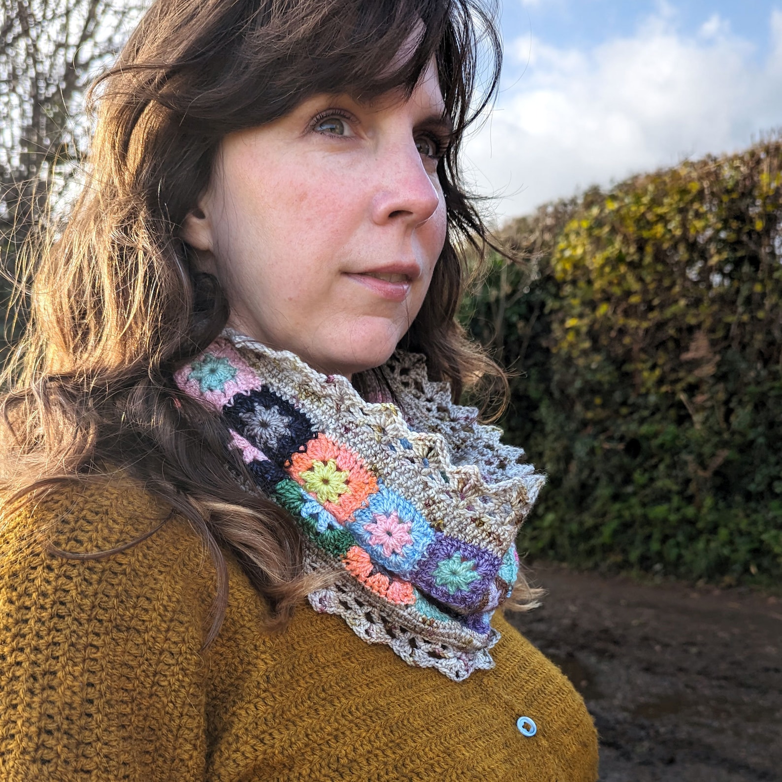 Starburst Crochet Granny Square Cowl Pattern (PDF) - Etsy