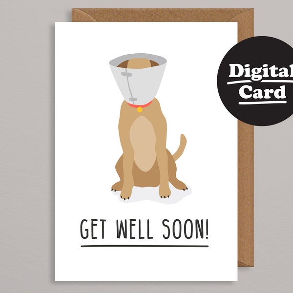 Dog Get Well Card - Etsy