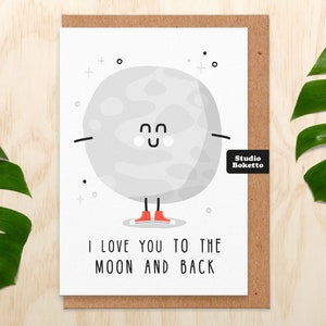 Valentines Card.i Love You to the Moon and Back.funny | Etsy UK