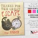 Escape Room Thank You Notes Escape Room Birthday Party Note | Etsy