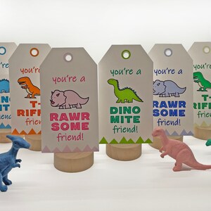 Dinosaur Treat Tags, Dinomite Friend Party Favors, T Rex Printable ...
