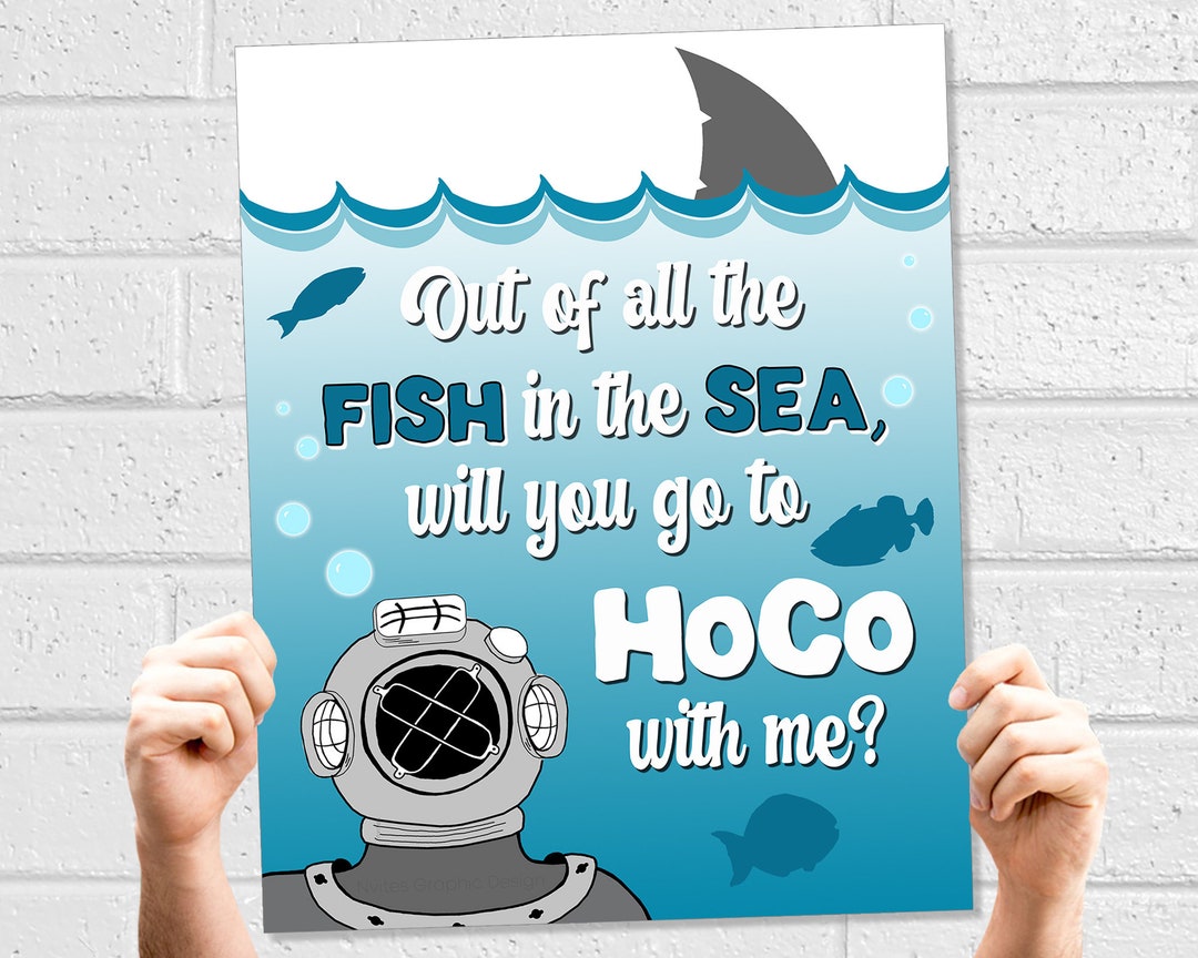 Homecoming Fish in the Sea Proposal Sign, Under the Sea Ask to HOCO ...