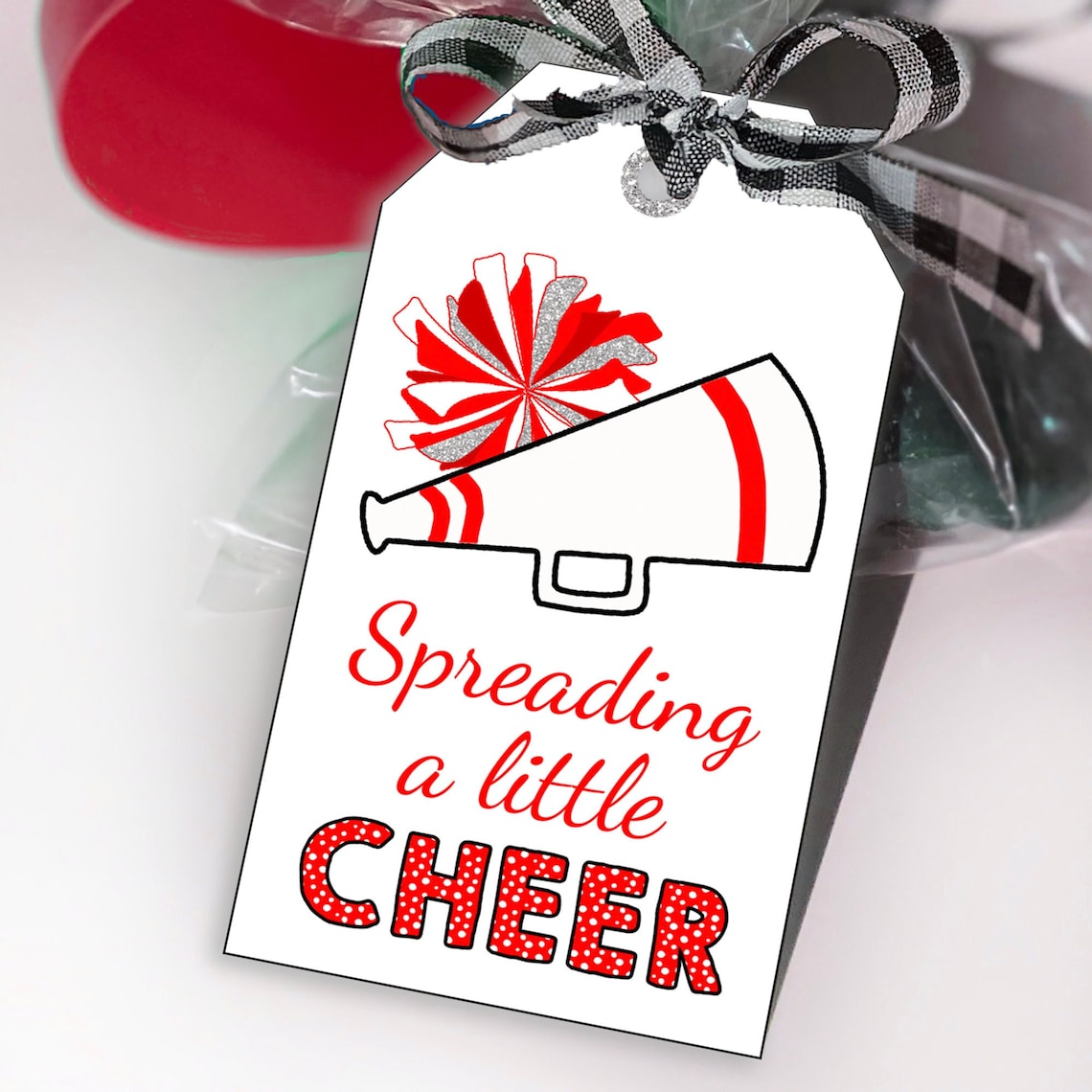 Spreading a Little Cheer Tags Cheerleading Team Treat Labels - Etsy
