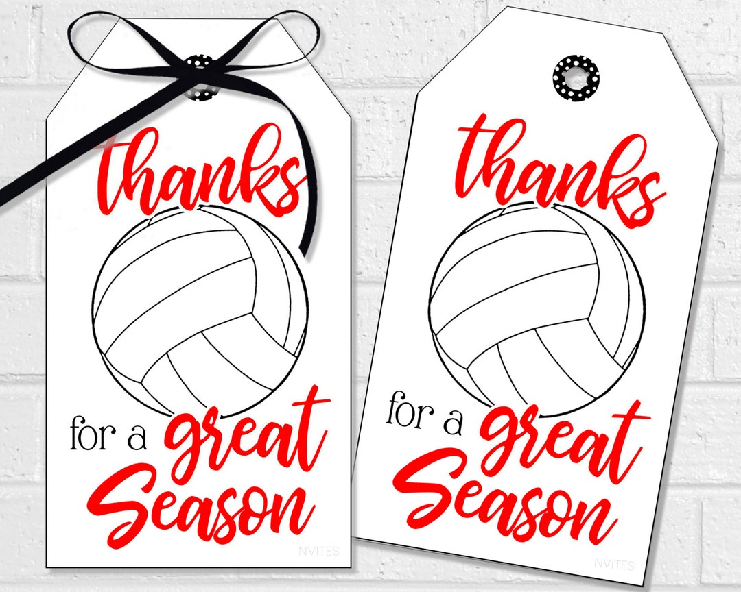 Volleyball Great Season Tags, Printable End of Season Volleyball Favor ...