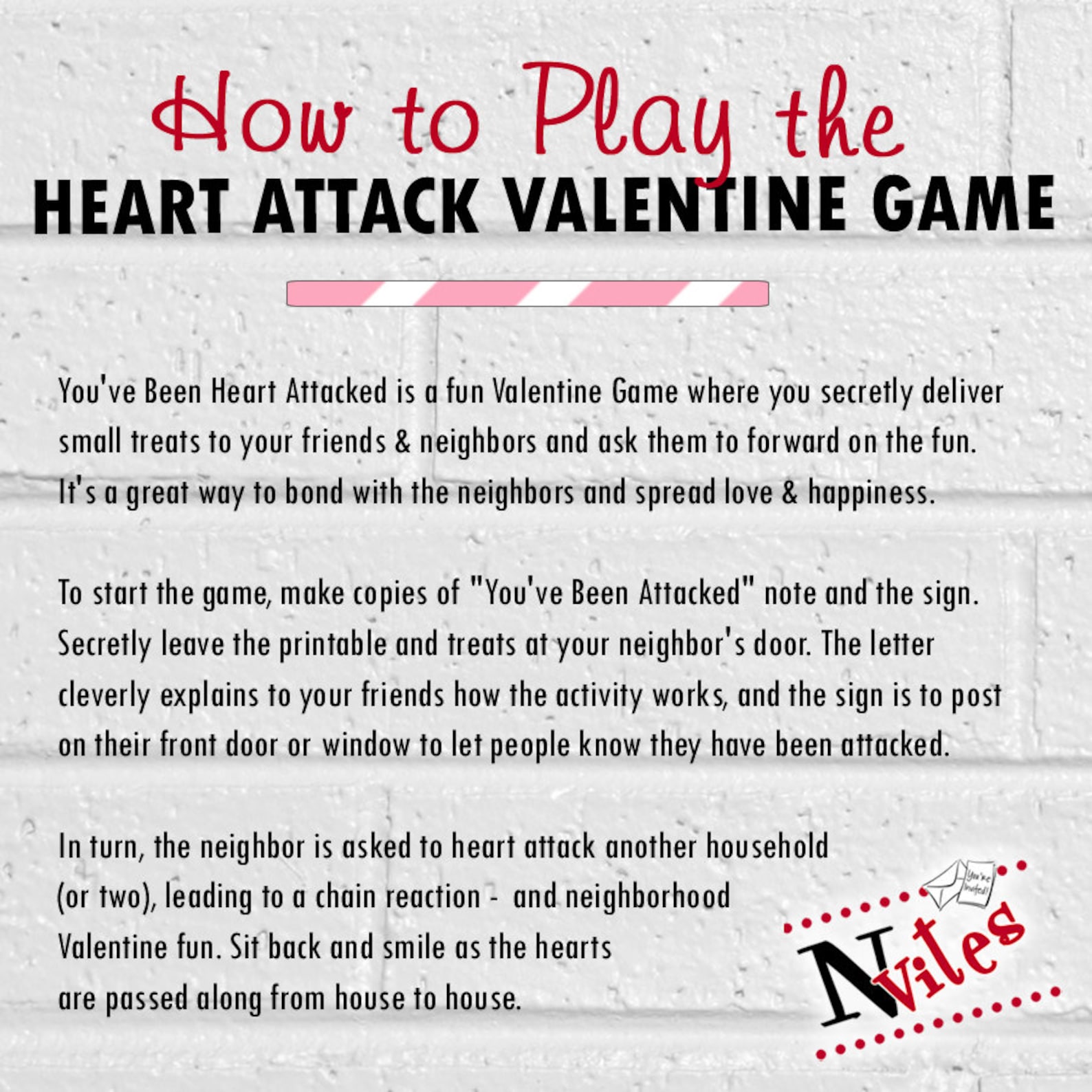 Heart Attack Kids Valentine Game Printable Valentine Neighbor | Etsy