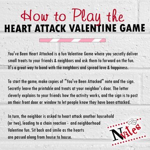 Heart Attack Kids Valentine Game, Printable Valentine Neighbor and ...