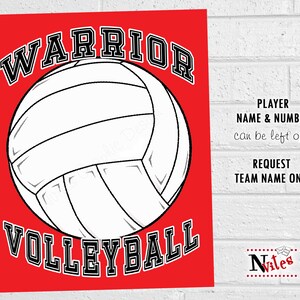 Printable Volleyball Locker Sign, Volleyball Team Hotel Door Hanger ...