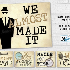 Escape Room Party Signs, Spy Mission Photo Props (printable PDF) - Etsy