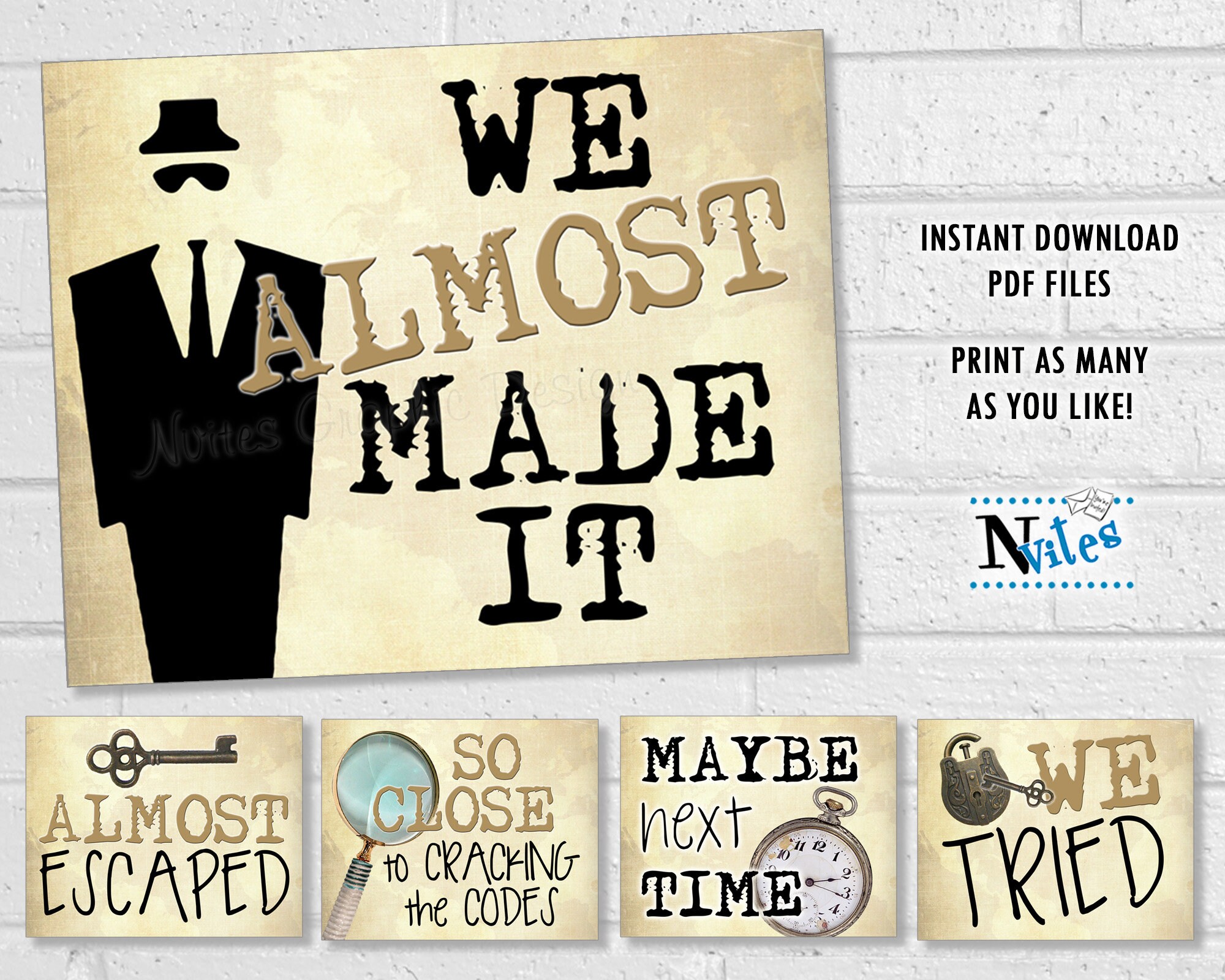 Escape Room Signs Escape Room Photo Props Printable Escape - Etsy UK