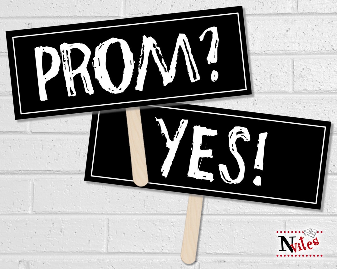 Promposal Signs, Photo Prop Proposal for Prom, Printable Hand Held ...