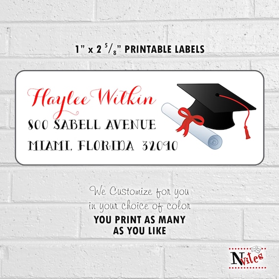Graduation Return Address Label Template Printable Class Of 2022