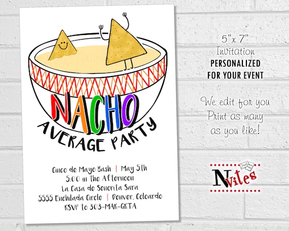 Nacho Average Party Cinco De Mayo Party Tacos and Tequila | Etsy