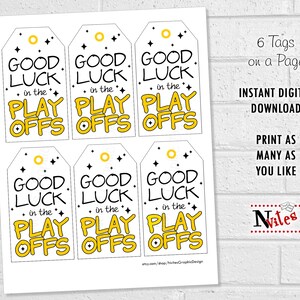 Playoffs Good Luck Tags, Team Game Day Treats, Printable Sports Post ...