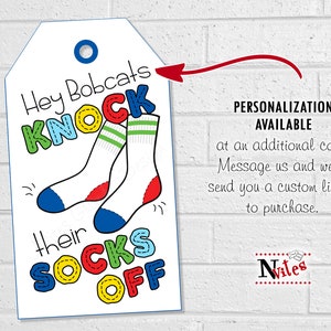Knock Their Socks off Good Luck Tags, Printable Socks Favor Tags or ...