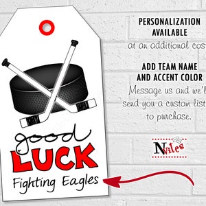 Hockey Good Luck Tags, Hockey Team Treat Tags or Labels, Printable Ice ...