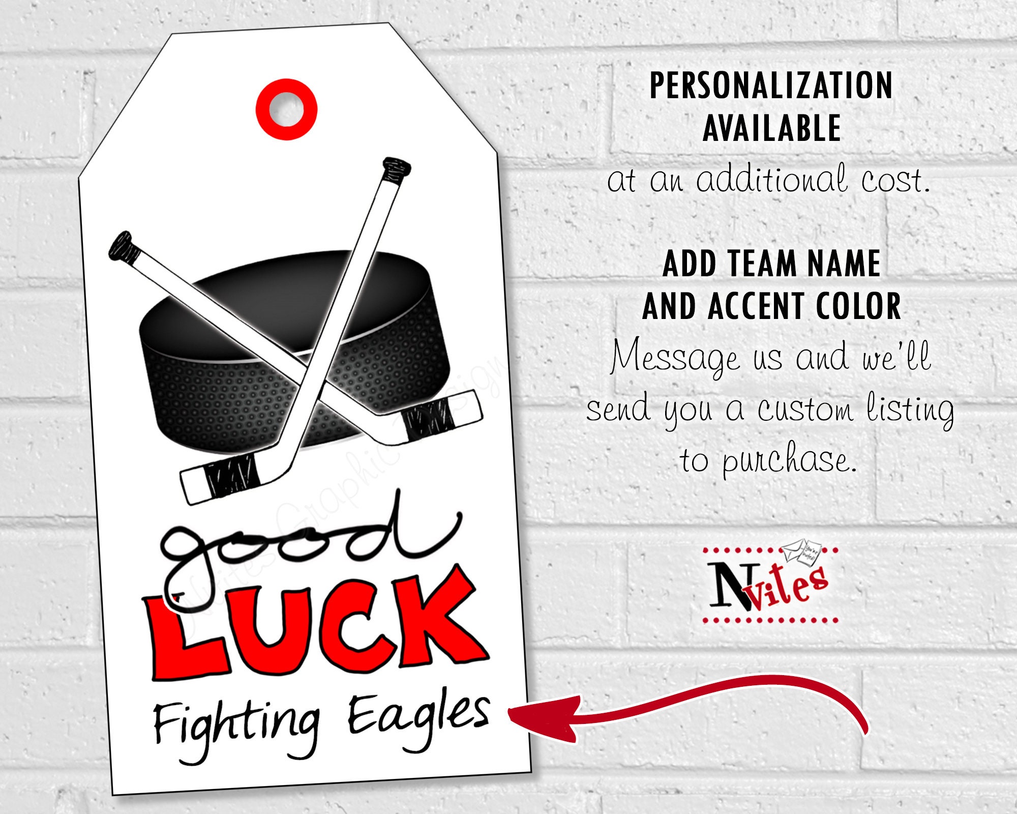 Hockey Good Luck Tags Hockey Team Treat Tags or Labels - Etsy Canada