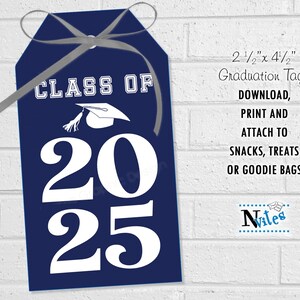 Graduation Treat Tags, Class of 2025 Grad Cap Party Favor or Thank You ...