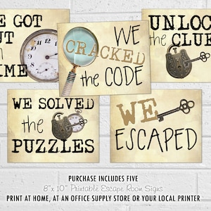 Escape Room Signs, Escape Room Photo Props, Printable Escape Room Party ...