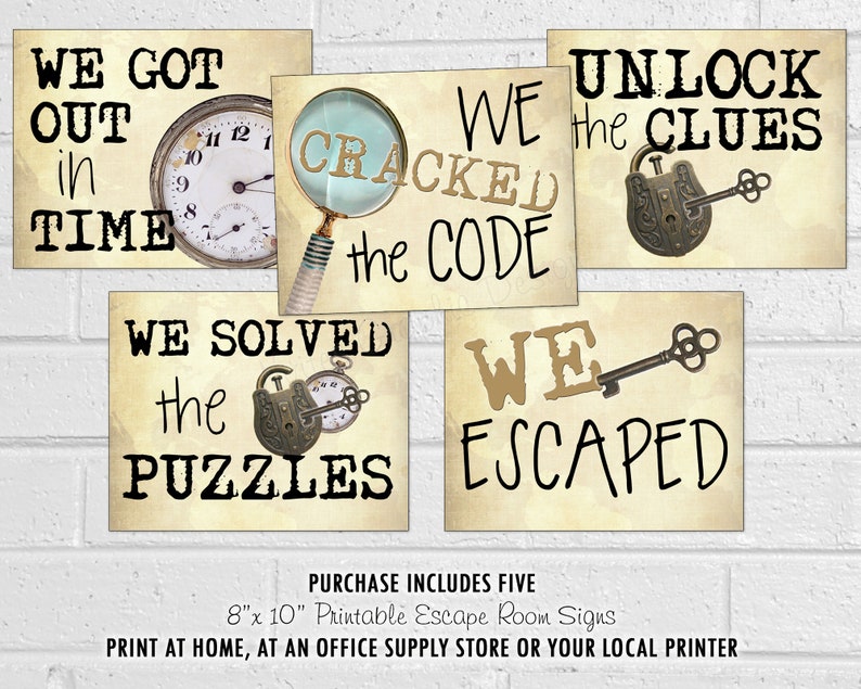 Escape Room Signs Escape Room Photo Props Printable Escape - Etsy