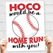 Baseball Homecoming Proposal Sign, HOCO Baseball Home Run, Ask Date to ...