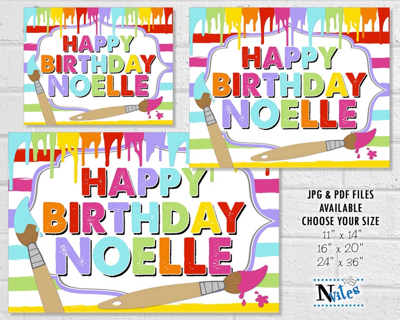 Paint Party Welcome Sign Art Birthday Party Sign Painting - Etsy