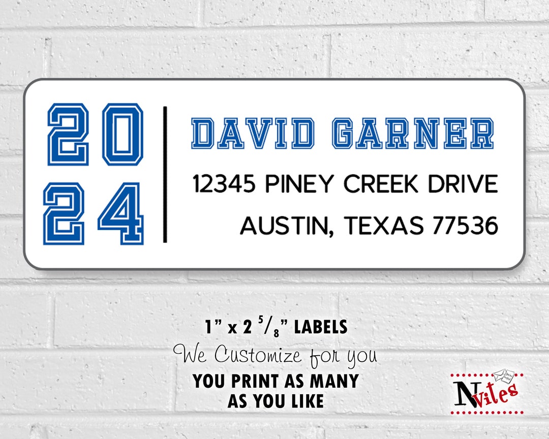 2024 Graduation Labels, Graduation Return Address Labels, Class of 2024 ...