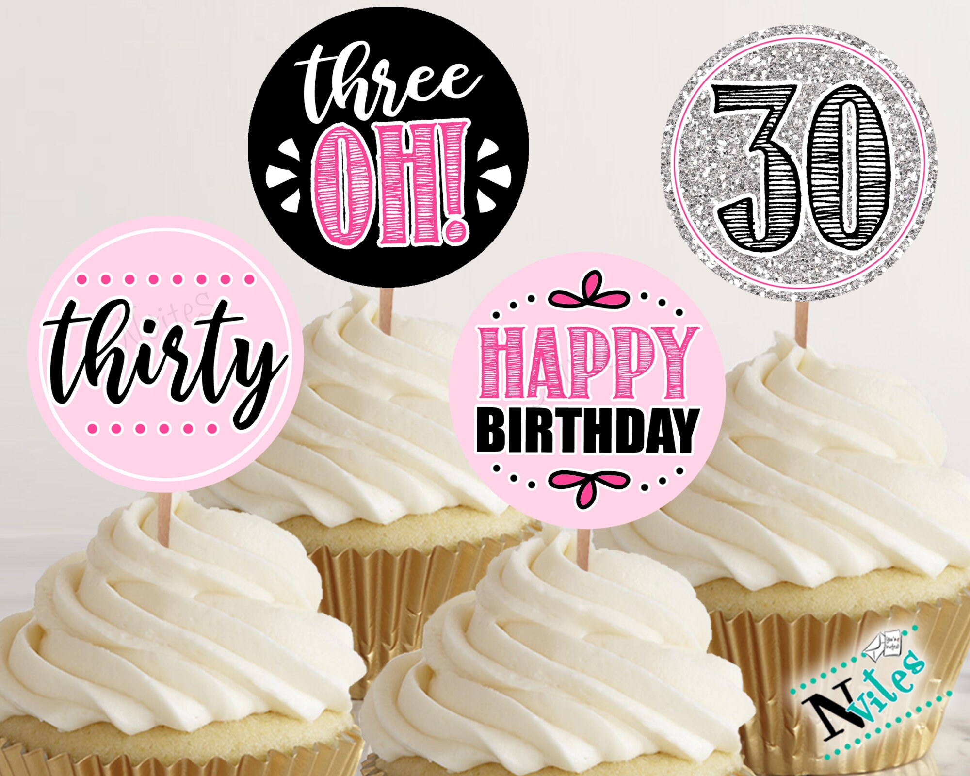 Thirtieth Birthday Cupcakes