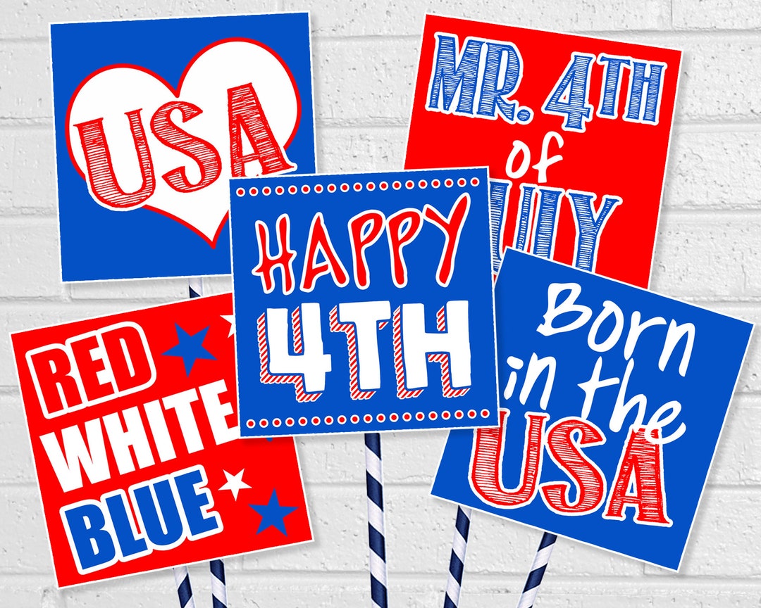 4th of July Photo Booth Props, Patriotic Photo Props, Independence Day ...