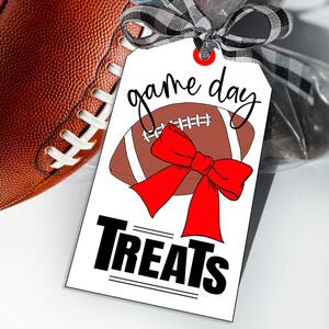 Football and Cheer Game Day Treat Tags, Football Good Luck Goody Bag ...