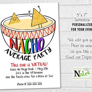 Nacho Average Party Cinco De Mayo Party Tacos and Tequila | Etsy