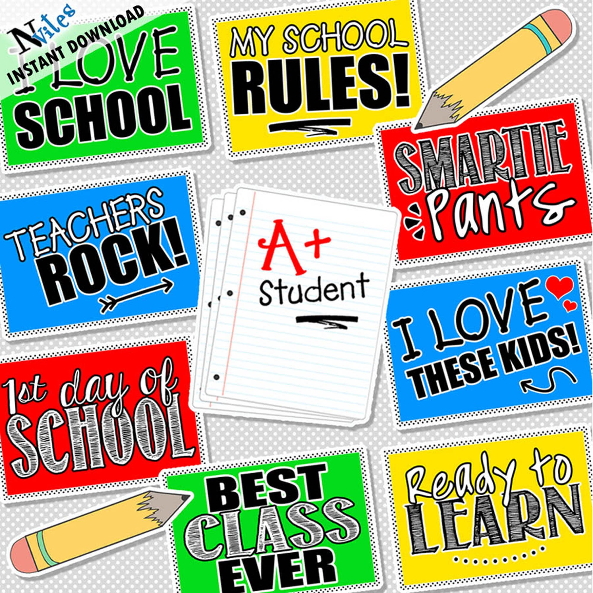 Photo Booth Sign, Colorful Party Prop Table Display (digital Download ...