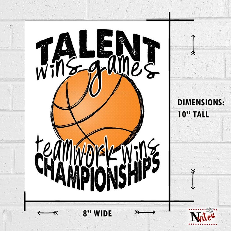 Basketball Teamwork Quote Print, Locker Room Decor (digital Download ...